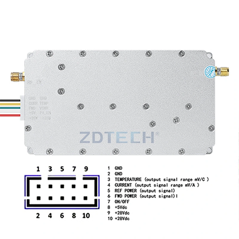 SHENZHEN ZD TECH CO., LTD ZD Customized 860-1400MHz 25W 10 PIN Power ...